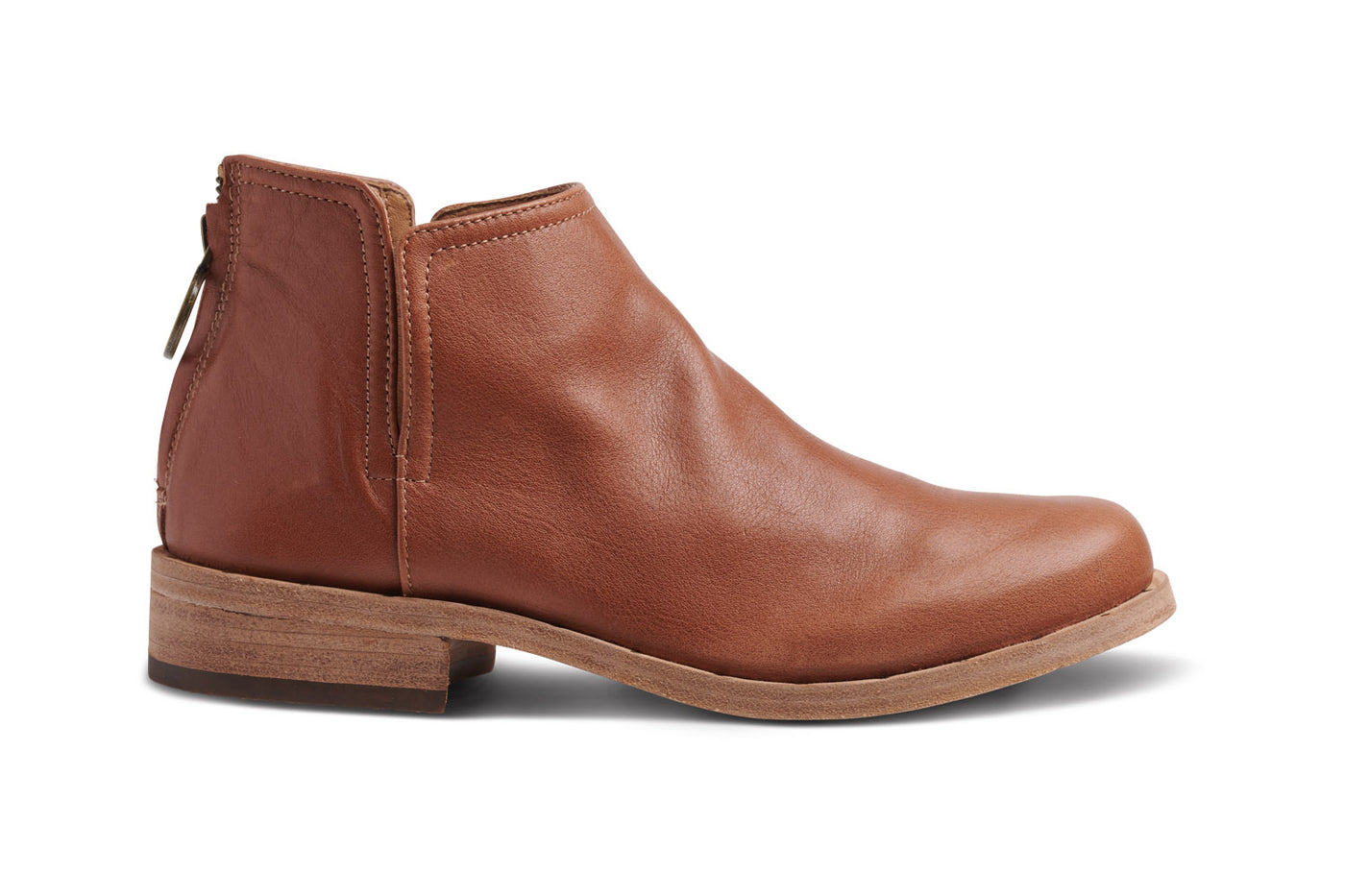 Falcon Leather Ankle Bootie - Cognac | beek
