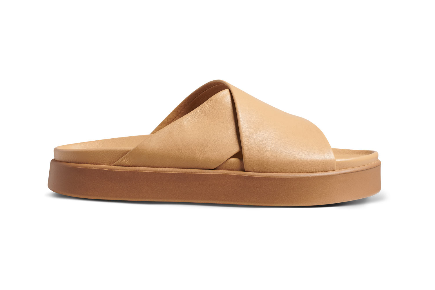 Hen Leather Platform Sandal - Beach | beek