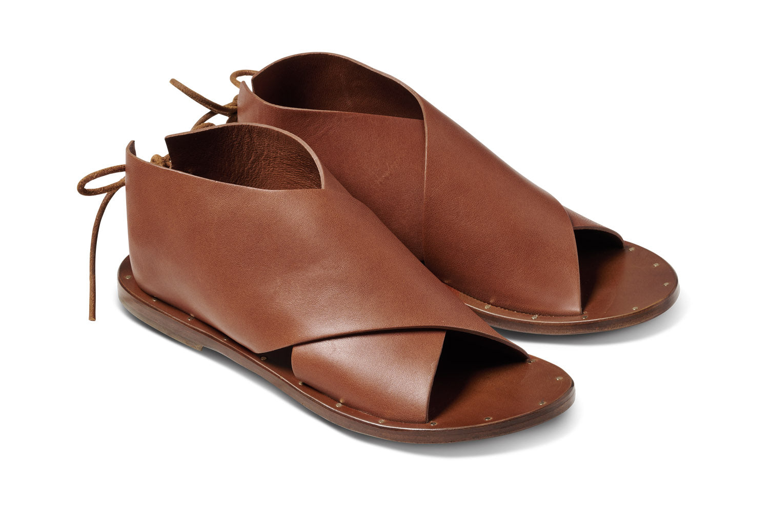 Loon Ankle Tie Sandal - Tan | beek
