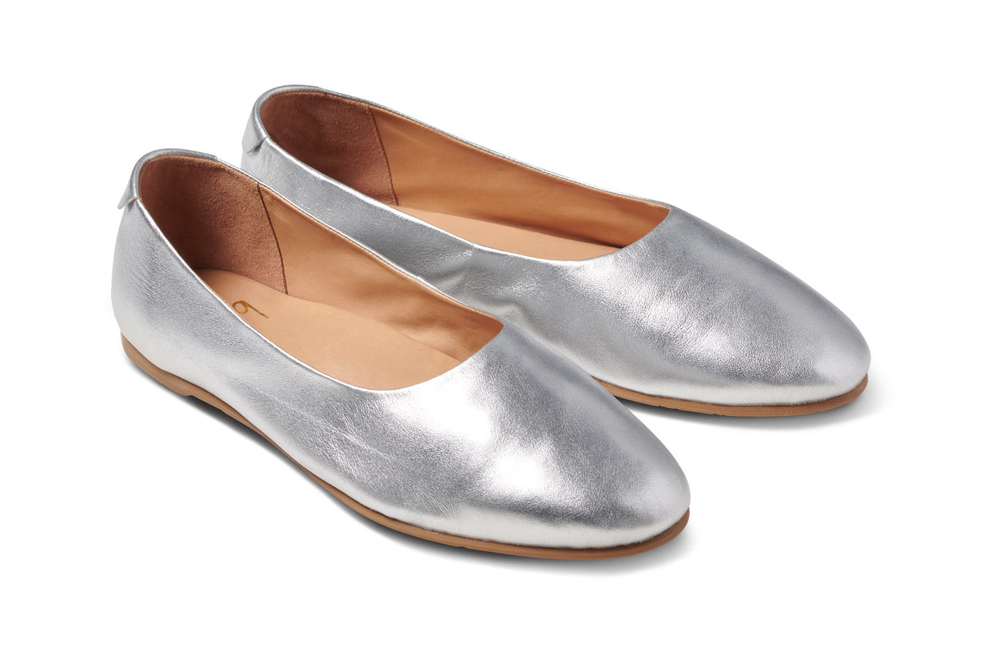 Swiftlet Leather Ballet Slipper - Silver | beek